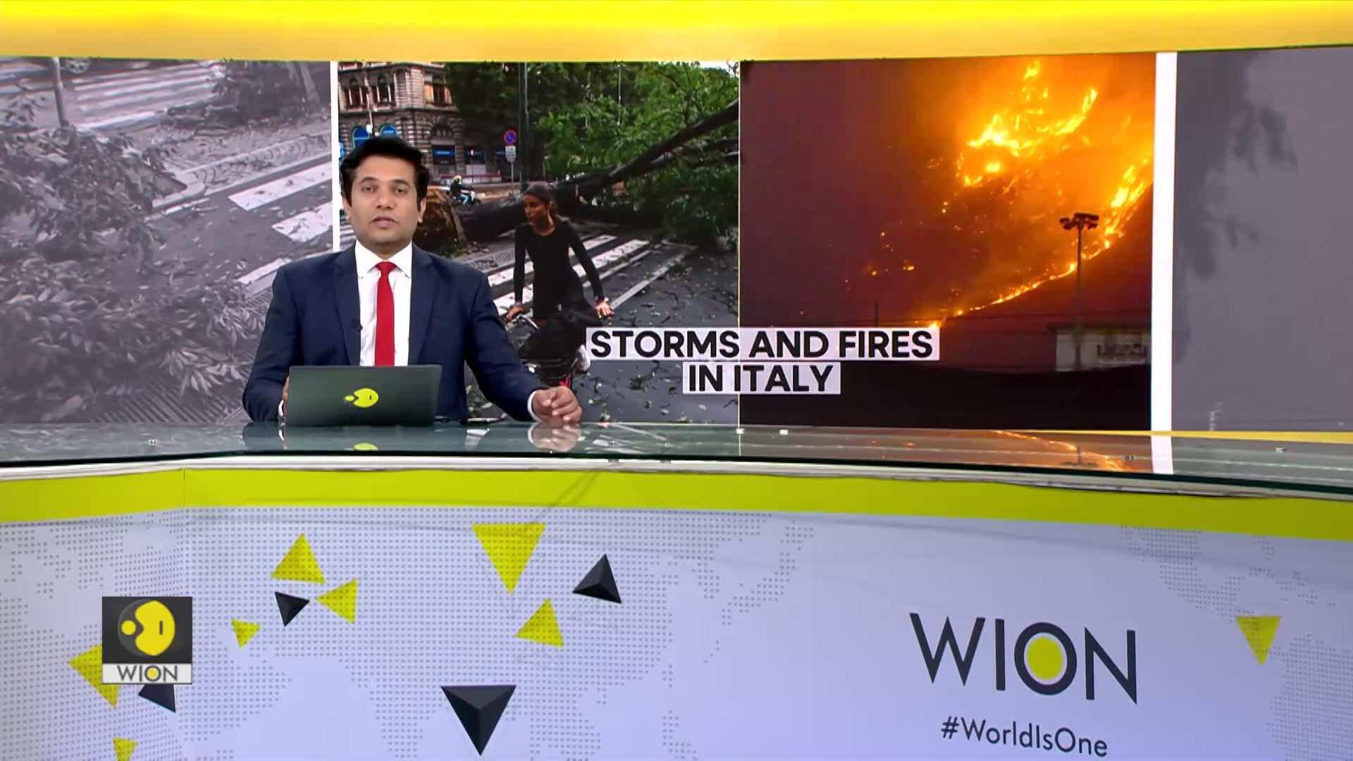 Italy hit by raging wildfires & violent storms at the same time | WION ...