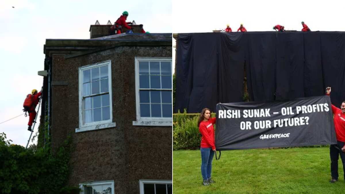 WATCH I Protesters cover UK PM Rishi Sunak's mansion with black sheets ...