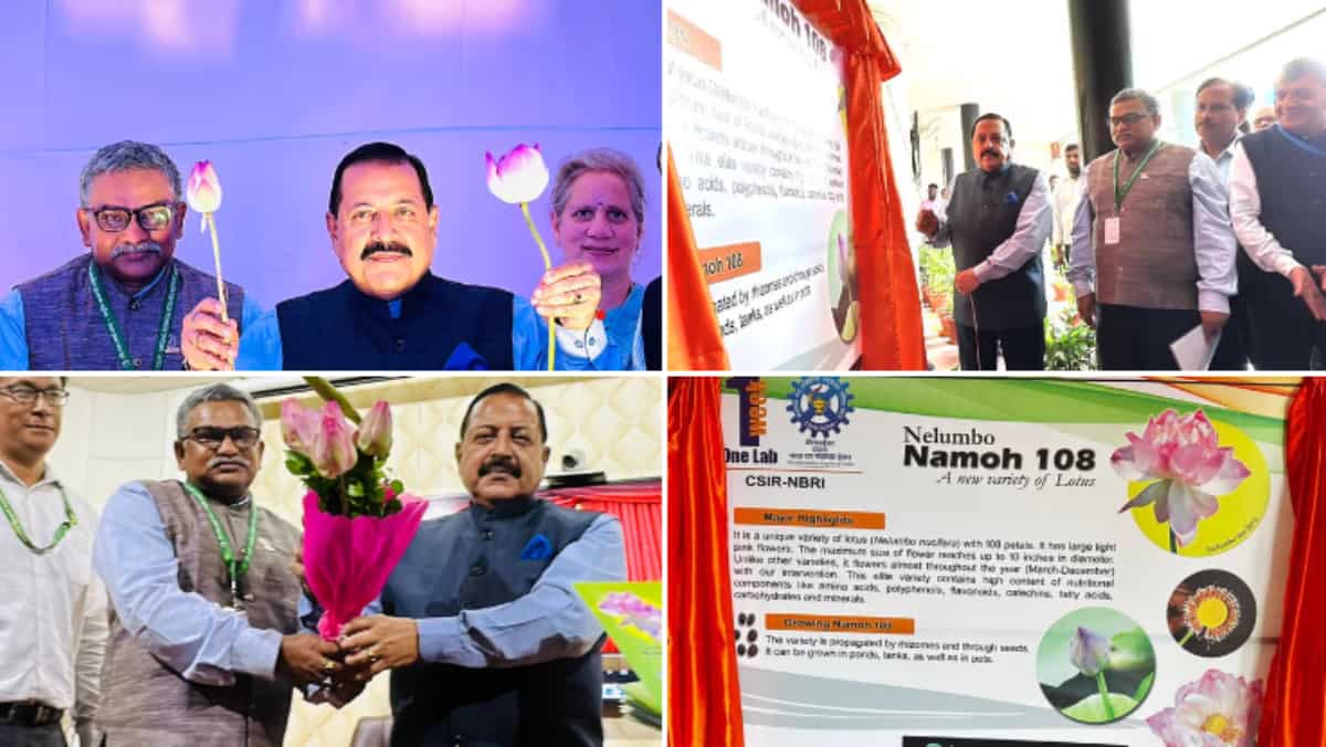 Indian science minister unveils 'Namoh 108', a new lotus variety with ...
