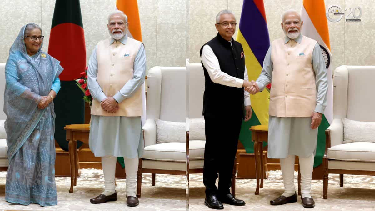 PM Modi holds bilateral talks with Mauritian counterpart Pravind Jugnauth, Bangladesh PM Sheikh ...