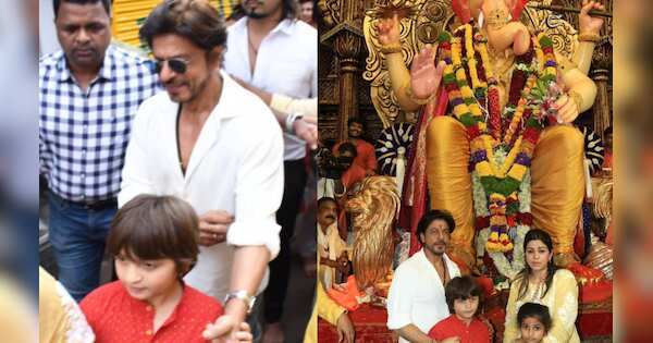 Shah Rukh Khan and son Abram seek blessings of Lalbaugcha Raja - Entertainment News