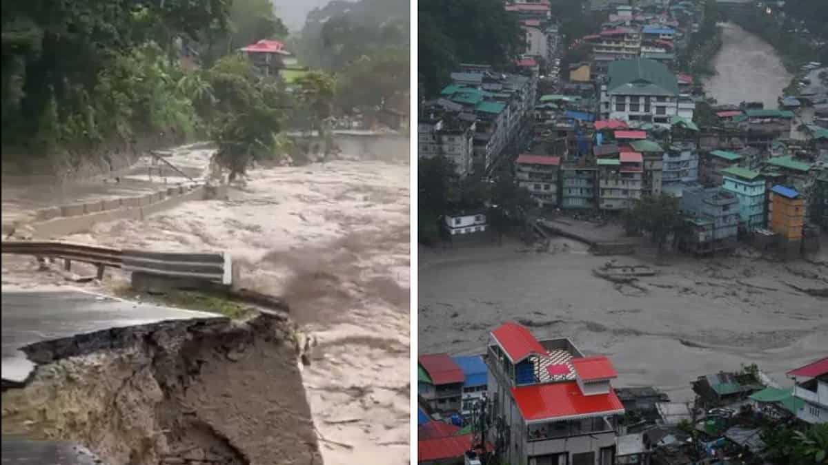 In pics| Sikkim: Cloud burst-triggered flash floods washes away ...