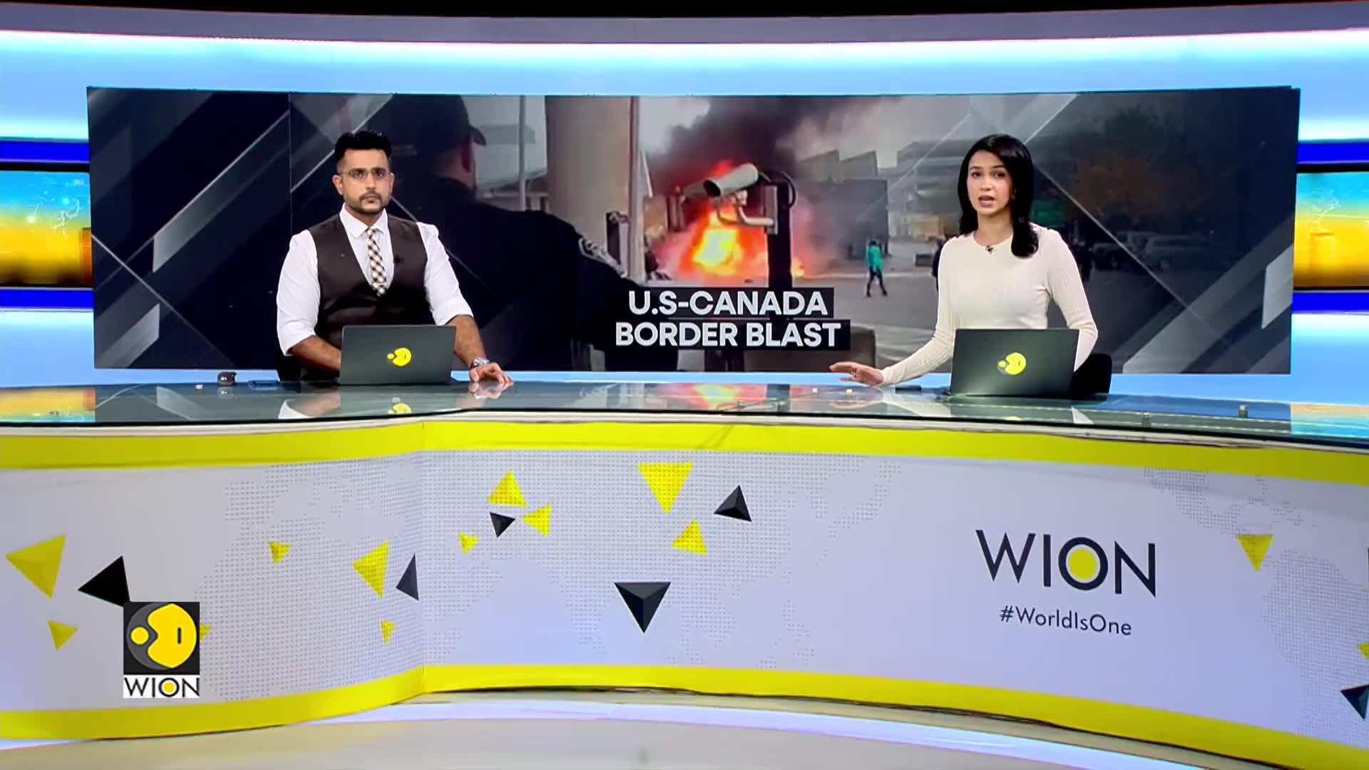 US-Canada border explosion: Fiery Rainbow Bridge car crash at US-Canada ...