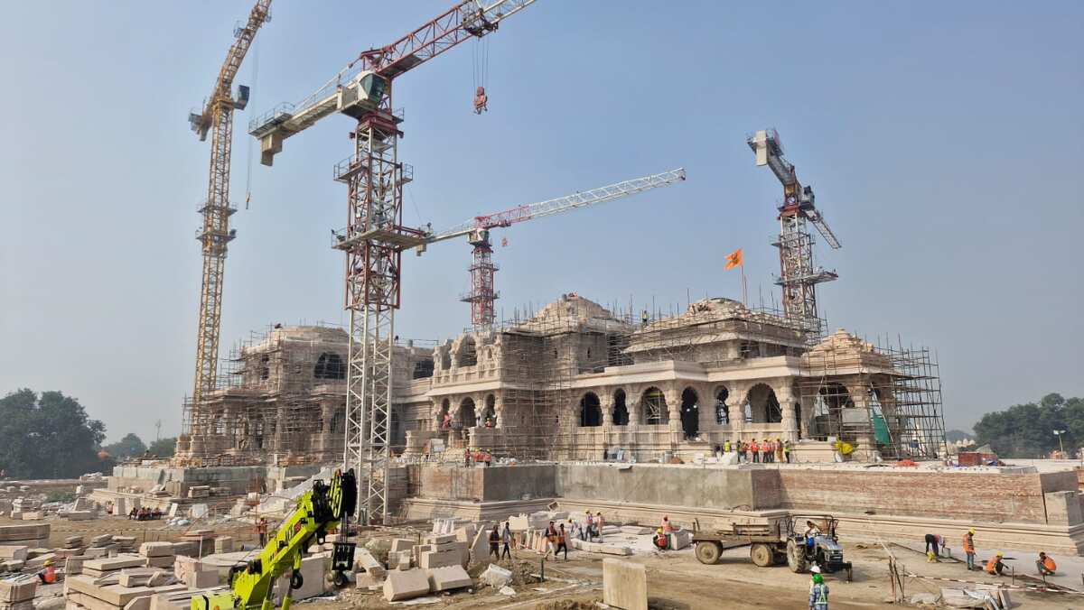 In Pics | India's Ayodhya Ram temple's sanctum sanctorum almost ...