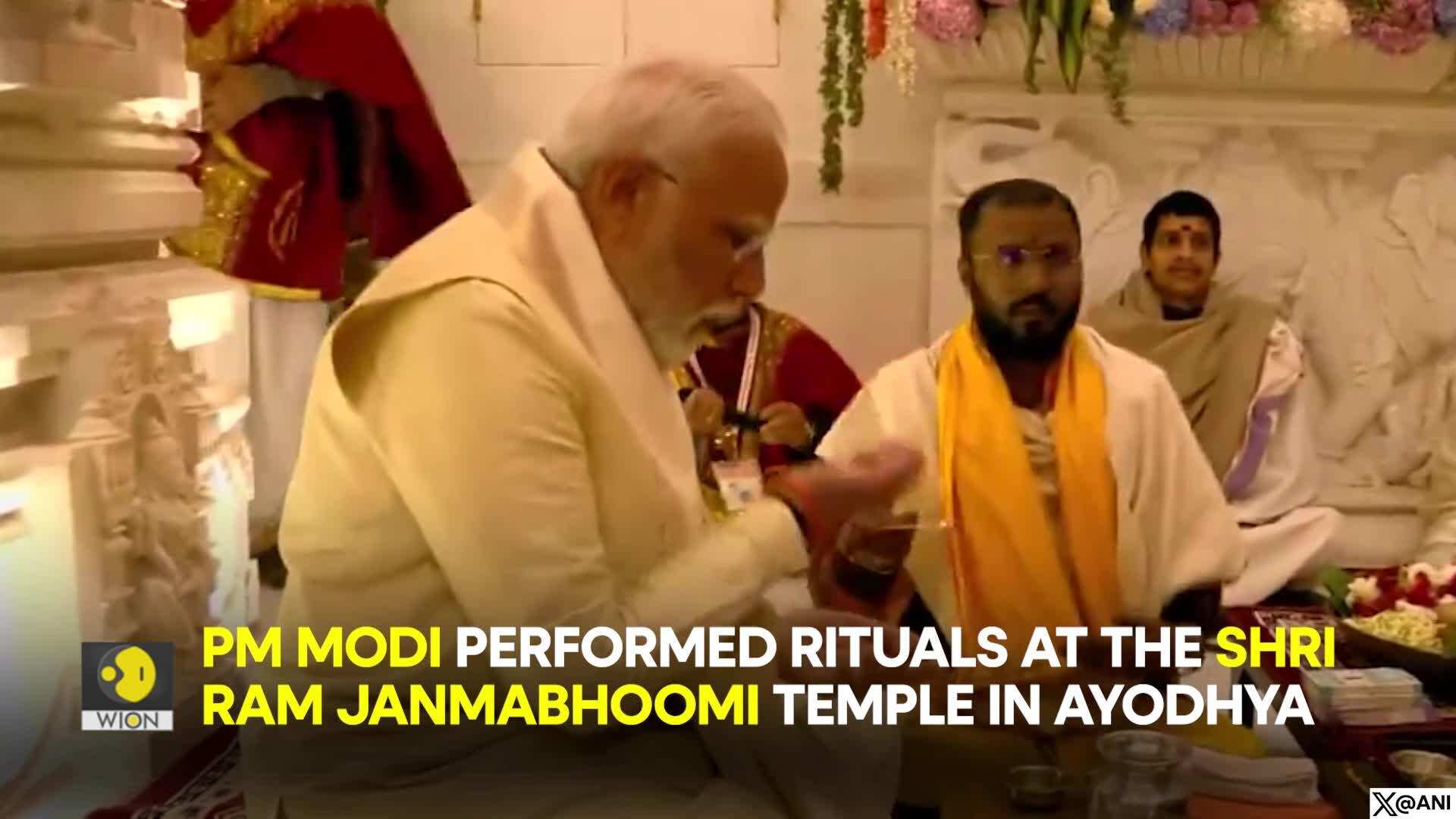Ram Mandir Ayodhya: PM Modi performs rituals at Ram Mandir | - WION Web ...