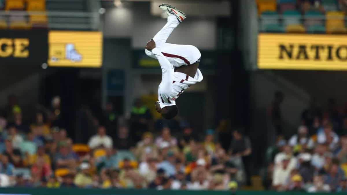 West Indies bowler Kevin Sinclair does CRAZY CARTWHEEL stunt after ...