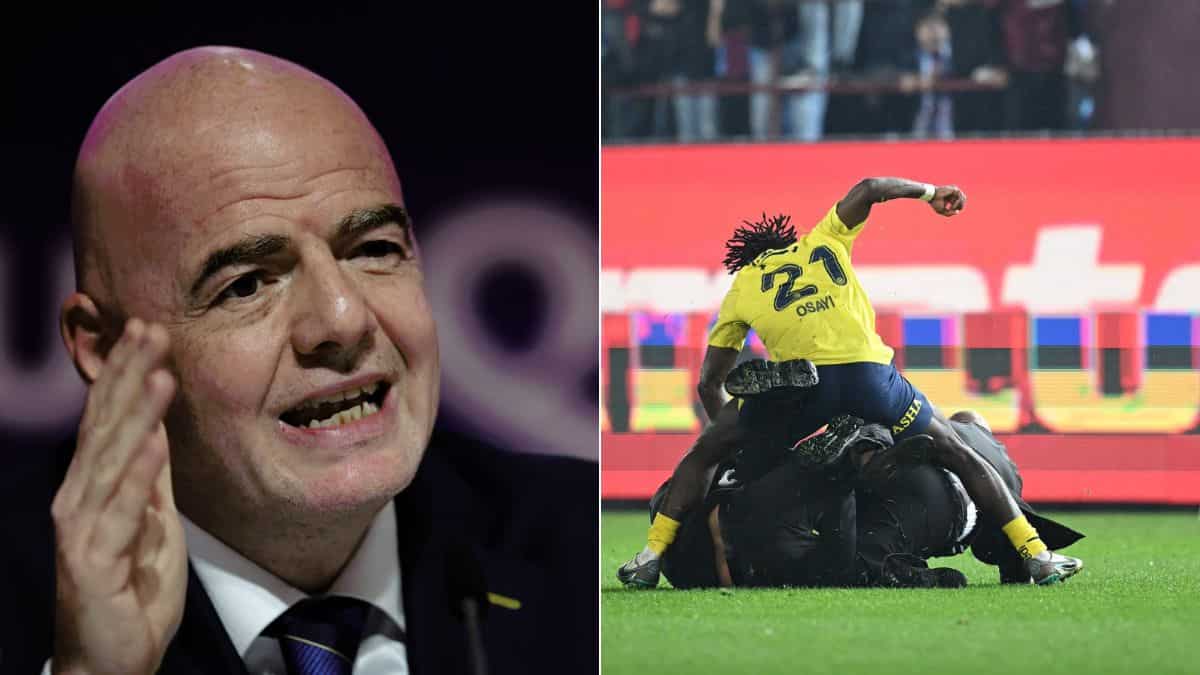 FIFA boss Infantino calls for action over Trabzonspor fans attacking ...