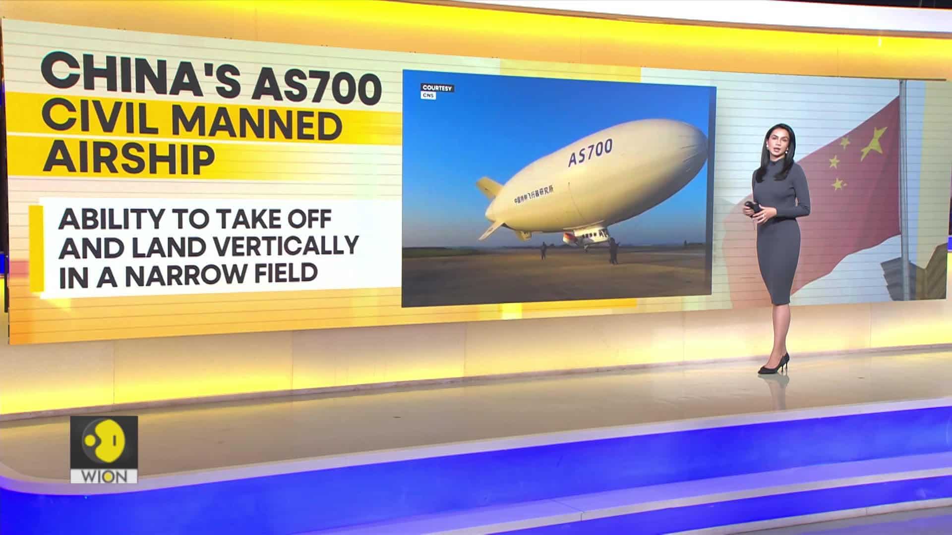 China's AS700 civil manned airship completes maiden trial flight ...