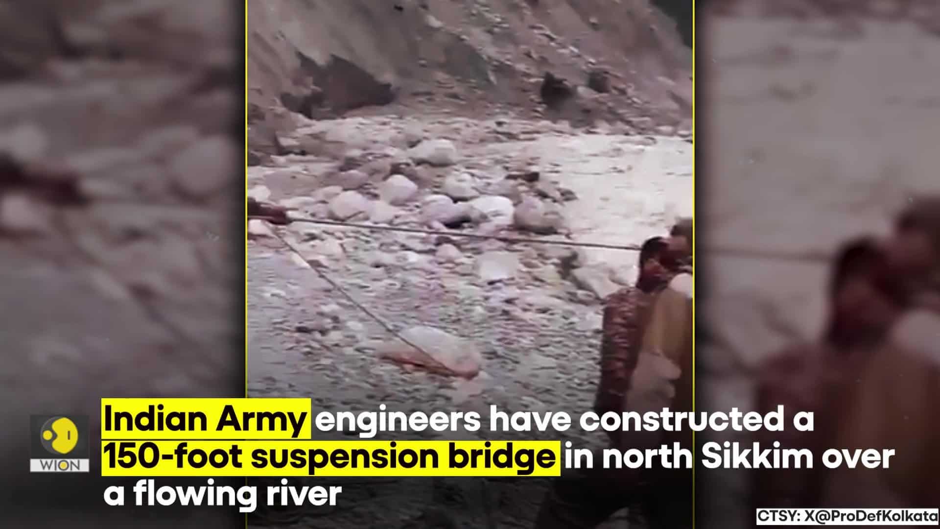 Indian Army constructs 150ft high suspension bridge over river in ...