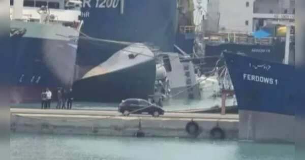 Iranian Navy’s Sahand warship capsizes in dramatic port accident; two ...