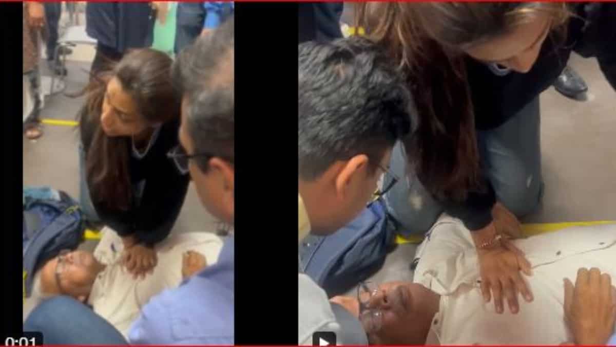 Video: Woman gives CPR, resuscitates elderly man at Delhi airport after ...