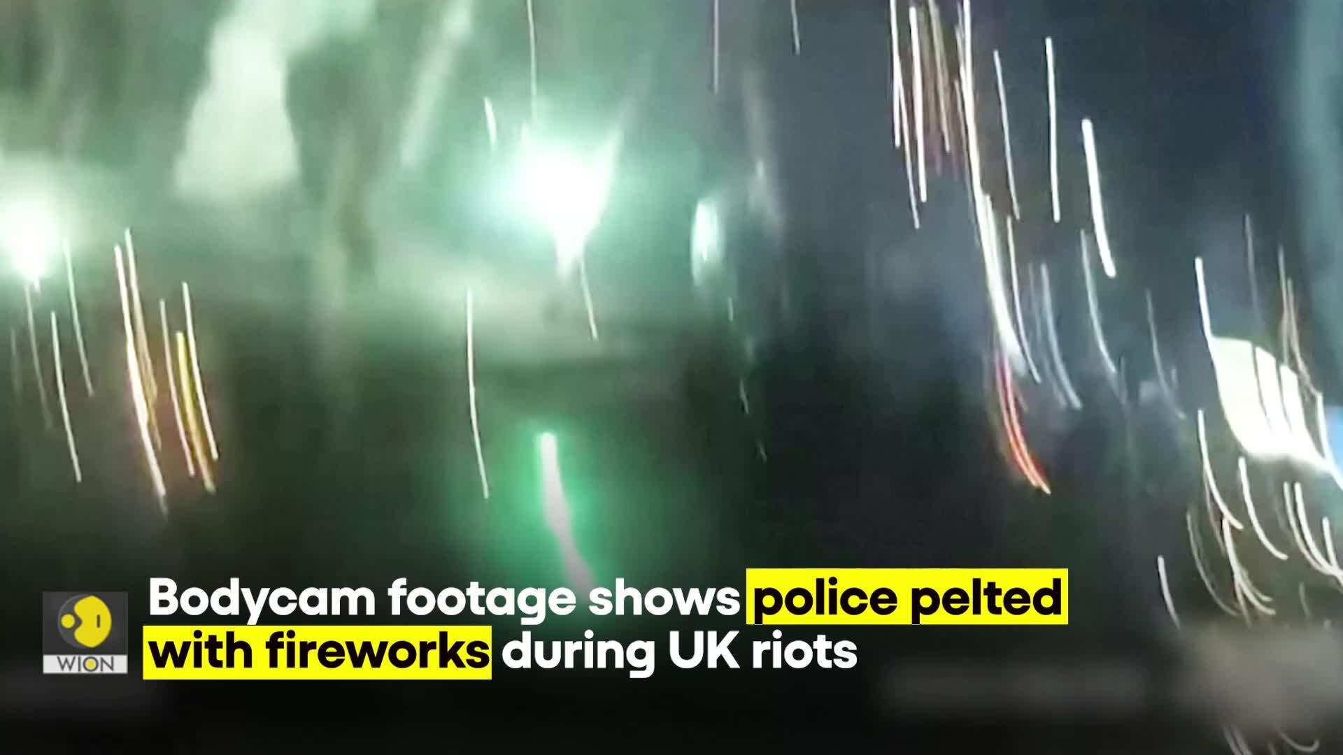 UK riots: Bodycam footage reveals police targeted with fireworks in the ...