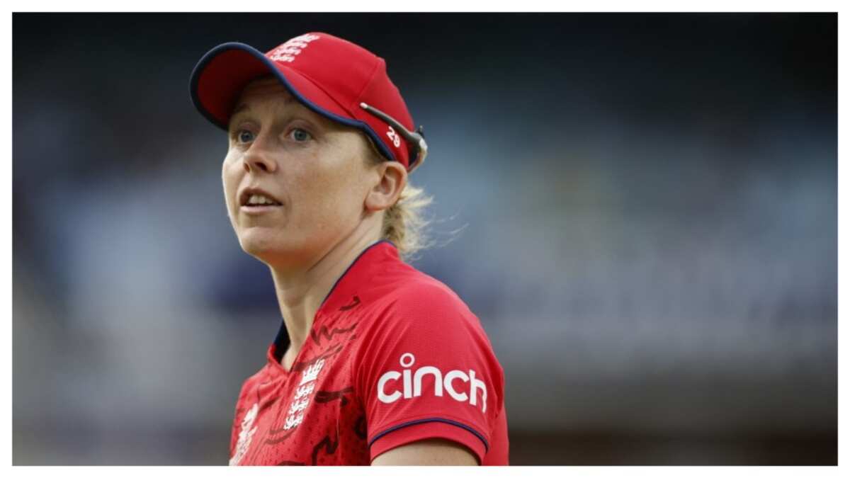 Truly sorry: England captain Heather Knight reacts after being handed ...