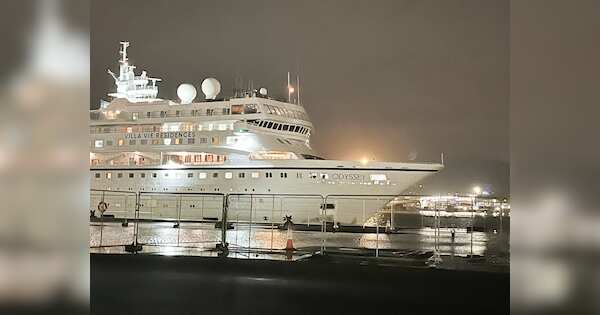 Watch: Villa Vie Odyssey cruise ship leaves Belfast four months after ...