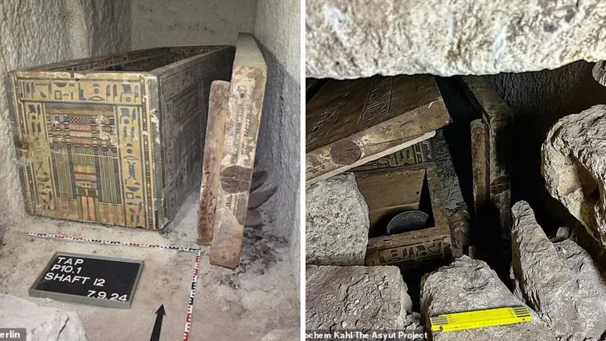 Archaeologists discover a 4000-year-old coffin inside another coffin of ...