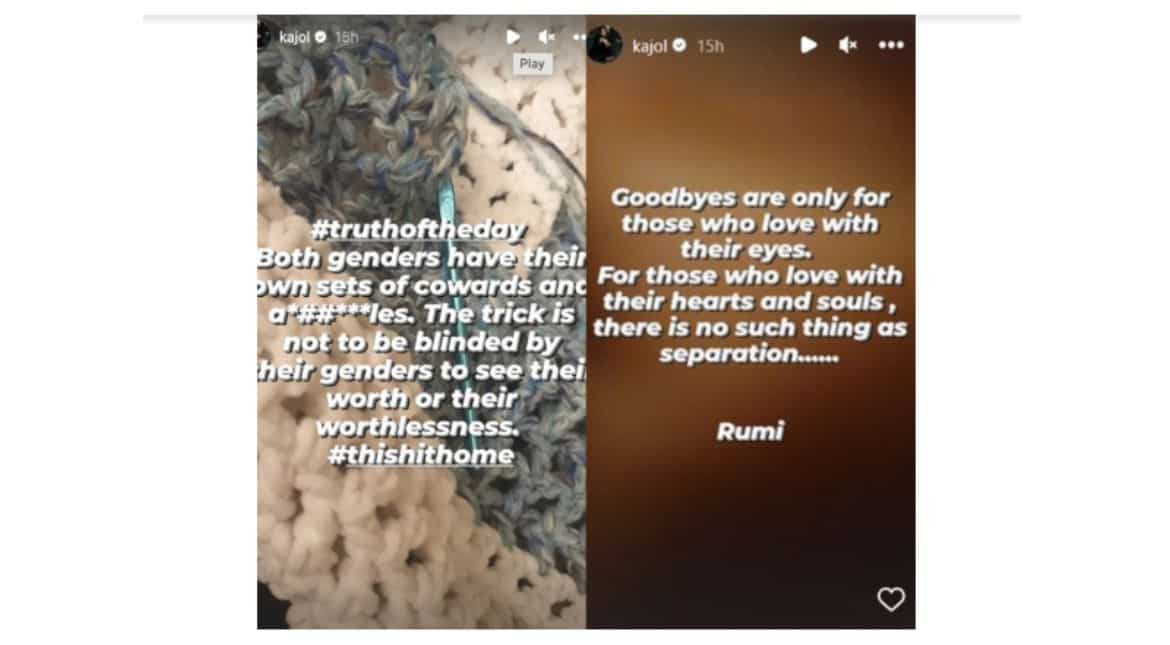 Kajol shares cryptic post about some people being 'cowards ...