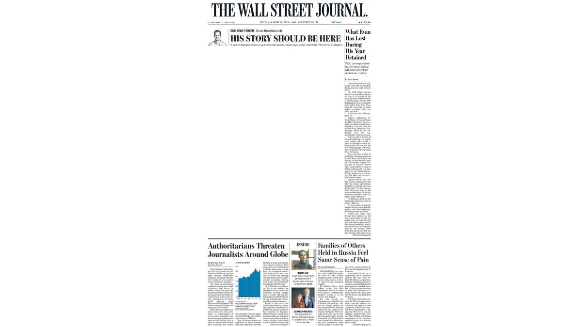 Wall Street Journal reporter Evan Gershkovich marks a year in Russian ...