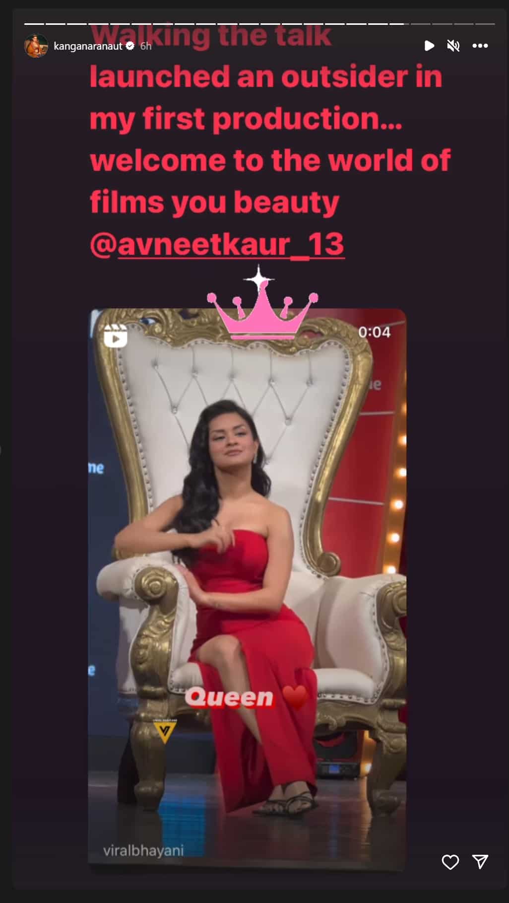 Kangana Ranaut is all praise for Tiku Weds Sheru actress Avneet Kaur ...