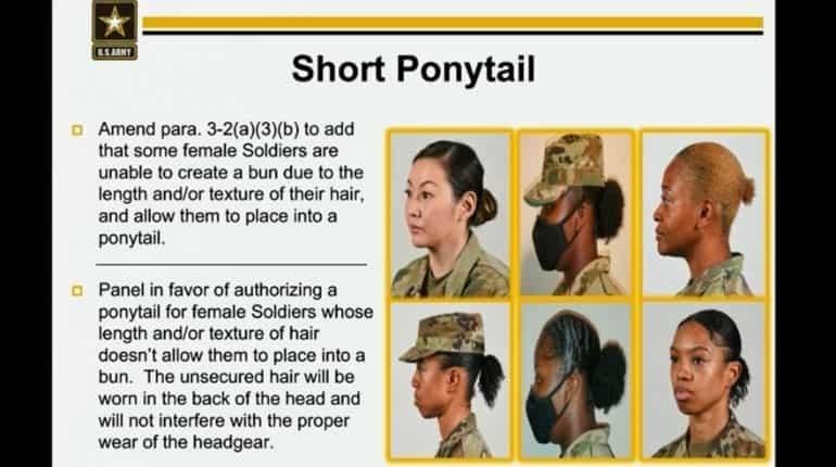 US Army changes uniform rules for women to allow ponytails and nail ...
