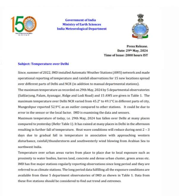 Delhi soaks in rain after highest-ever temperature of 52.3 degrees, and ...