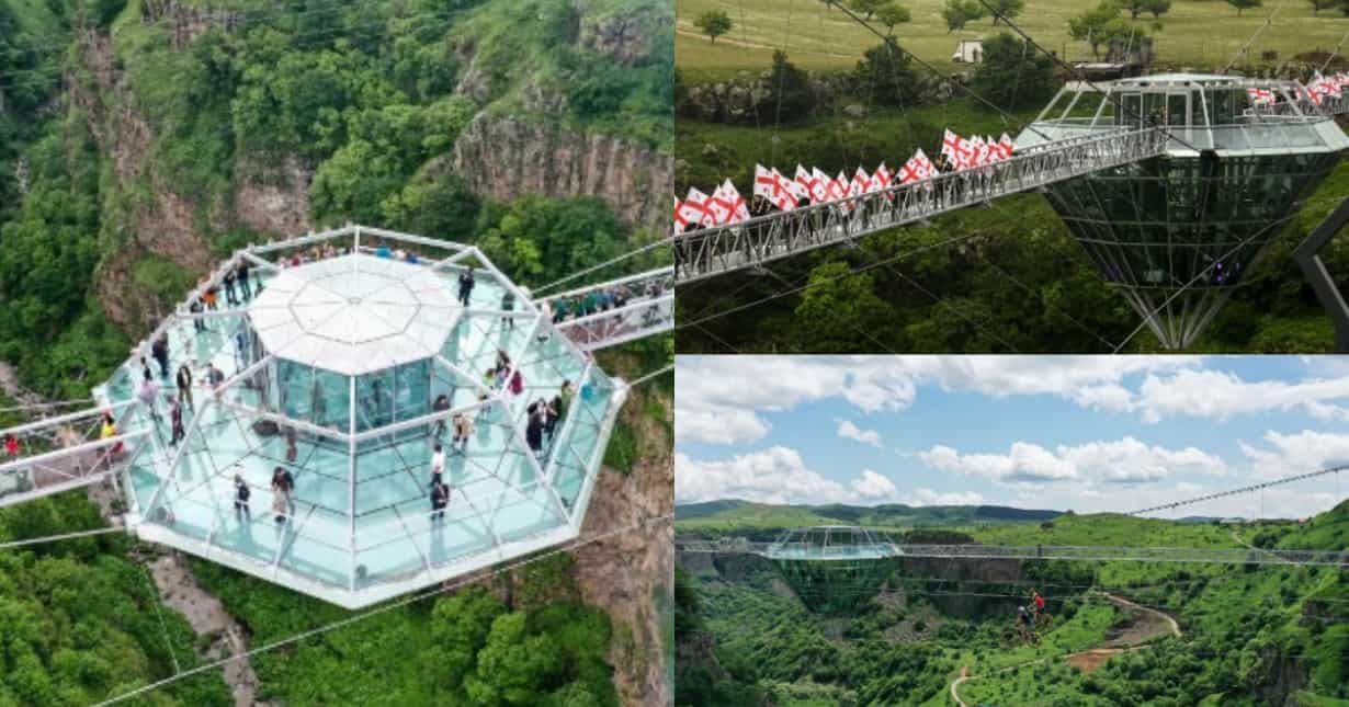 Tourists flock to diamond-shaped 240-meter glass bridge in southern ...