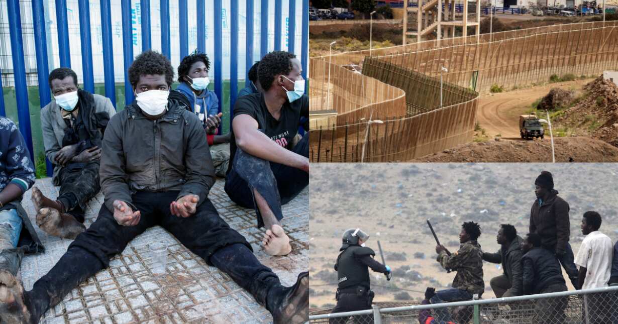 In pics: Over 400 migrants storm border fence in Spain's Melilla ...