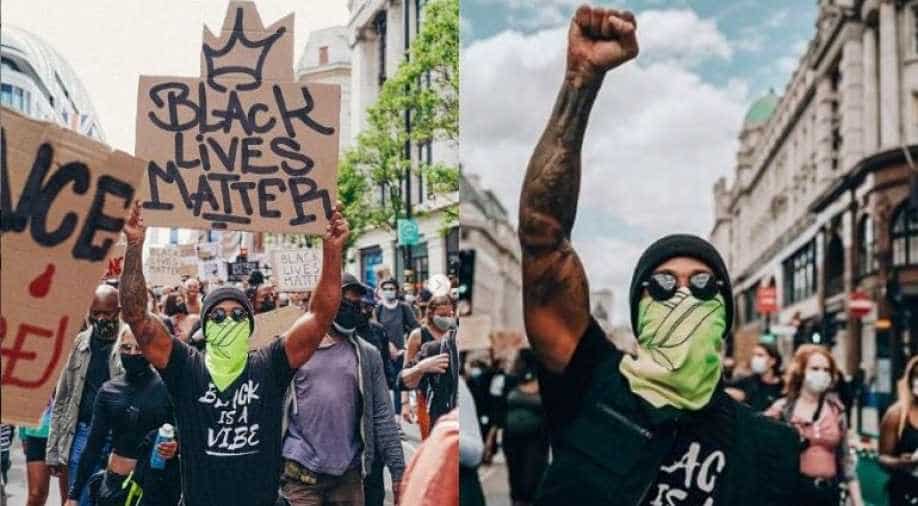 Formula One champion Lewis Hamilton takes part in anti-racism protests ...