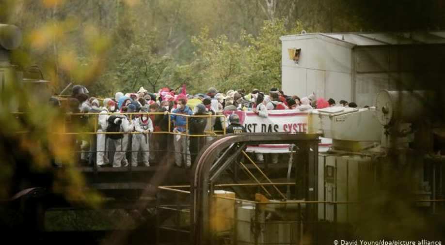 German protesters demand coal mine's closure: Several protesters ...