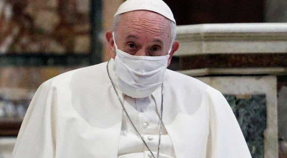Pope wears mask for first time at public event prompting fears for his ...