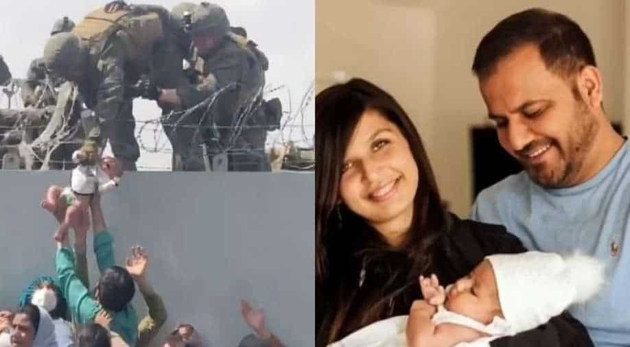 Afghan baby who was lifted over Kabul airport wall by US soldier now in ...