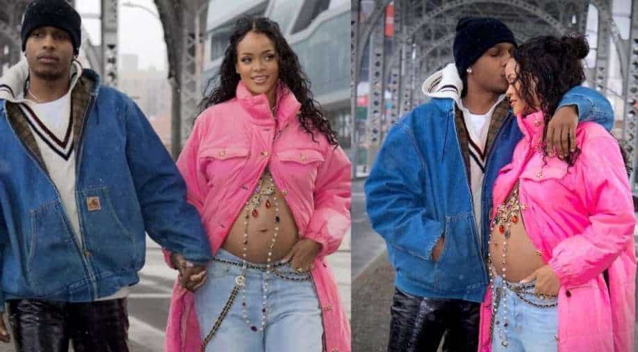 Rihanna flaunts baby bump for the first time on Instagram post after ...