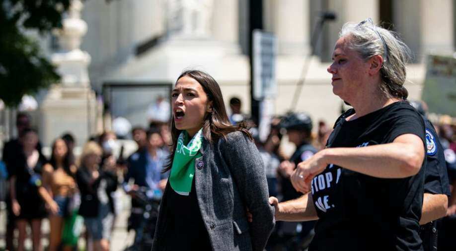 Watch| AOC arrested during abortion rights protest in New York, fakes ...