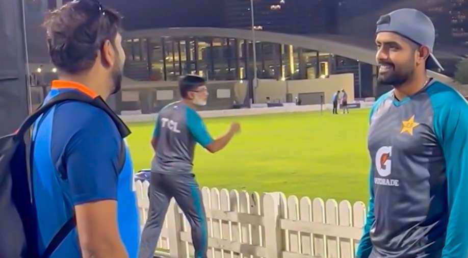 Rohit Sharma enjoys candid interaction with Babar Azam ahead of highly anticipated Asia Cup ...