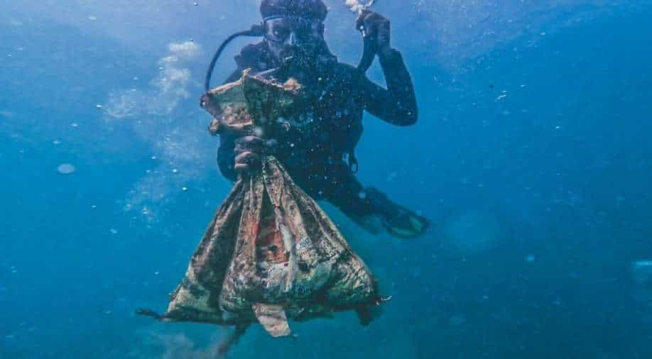 India's Coast Guard divers clean coral reef zones, remove ghost nets ...
