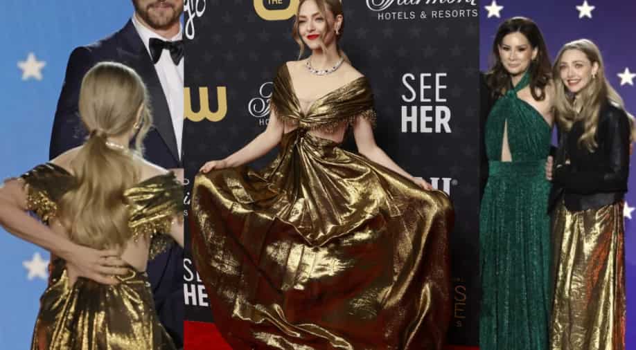 Amanda Seyfried suffers wardrobe malfunction at Critics Choice Awards ...