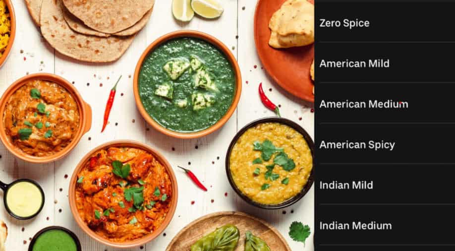 US restaurant scales spice chart from 'Zero spice' to 'India very spicy ...