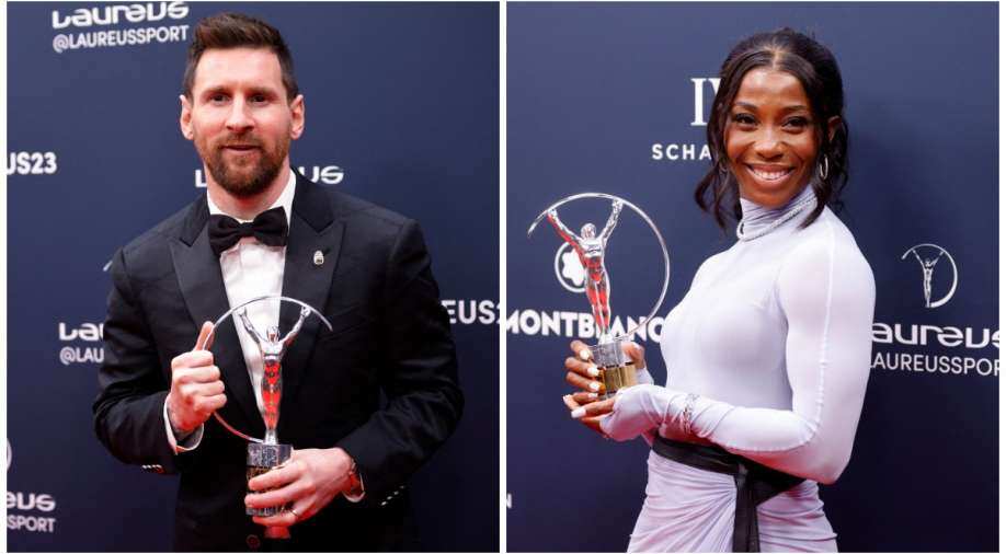 Argentina captain Lionel Messi and sprint champion Shelly-Ann Fraser ...