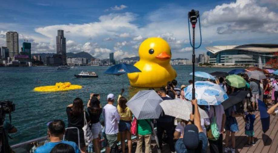 Organisers deflate giant rubber duck in Hong Kong just one day after ...