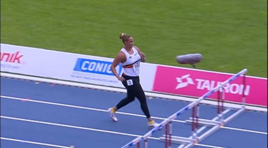 Belgian shot putter Jolien Boumkwo runs in 100m hurdle to save country ...