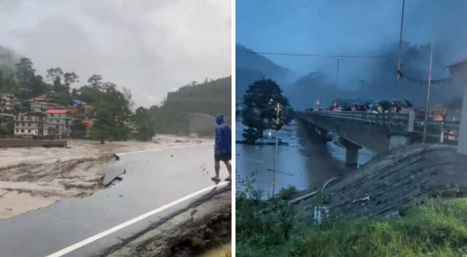 In pics| Sikkim: Cloud burst-triggered flash floods washes away buildings, highways; 15,000 ...