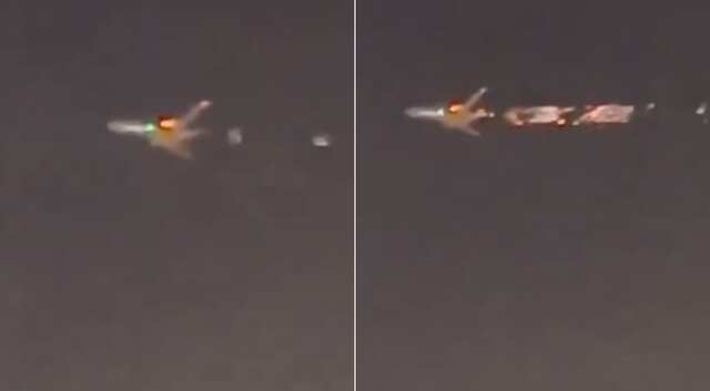 Atlas Air Boeing 747 8 Catches Fire Mid Air Dramatic Video Shows