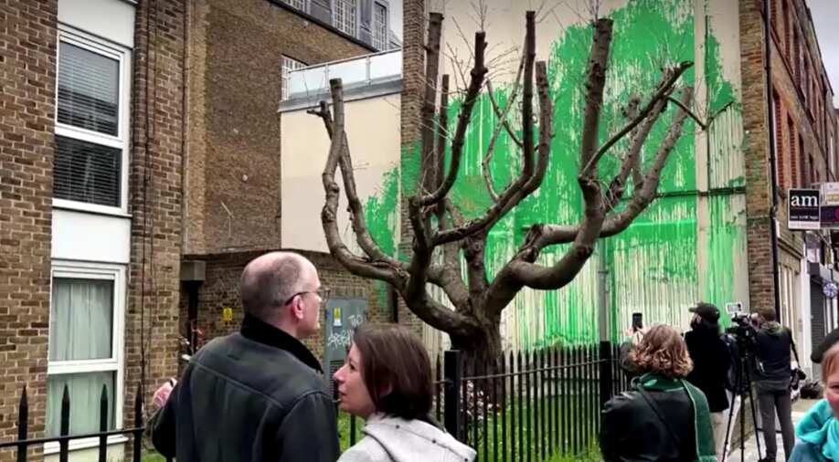 In Pics | British street artist Banksy's new mural depicting tree ...